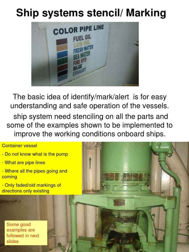 Ship's System Stenciling and Marking | PDF | Ships | Fuel Oil