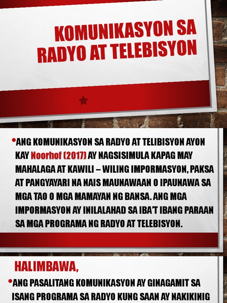 Komunikasyon Sa Radyo at Telebisyon | PDF