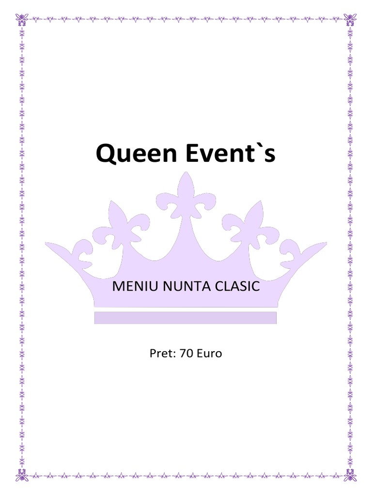 Meniu Nunta Clasic PDF | PDF