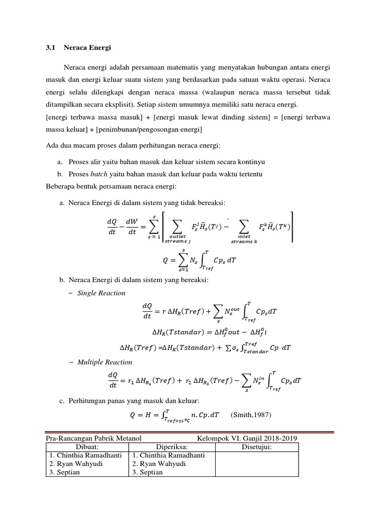 Teori Neraca Energi | PDF