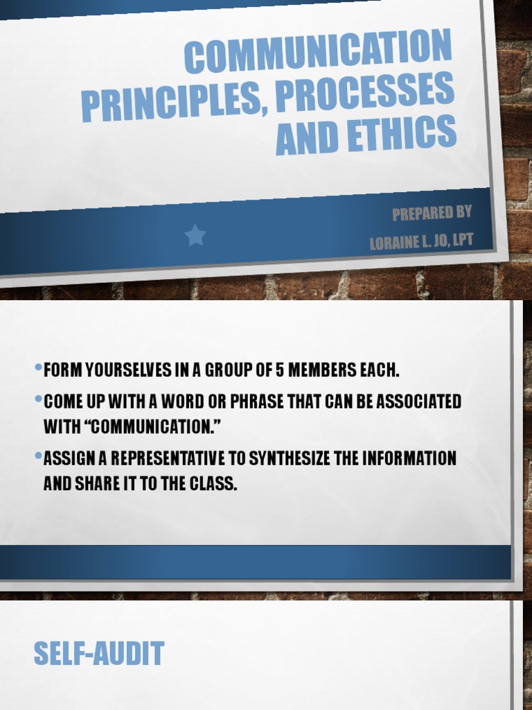 GE5 Communication Principles, Processes and Ethics PPT1 | PDF ...