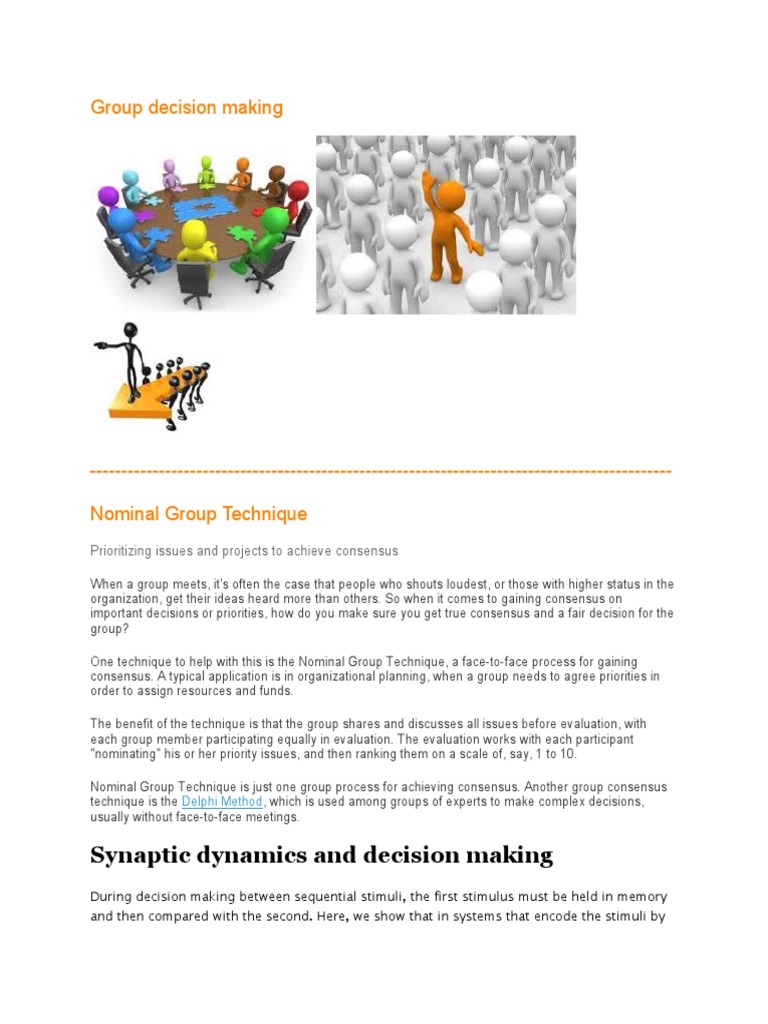 Group Decision Making | PDF | Brainstorming | Group Decision Making