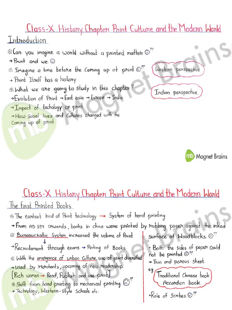 Chapter 4 Print Culture and Modern World - Class 10th History Notes | PDF