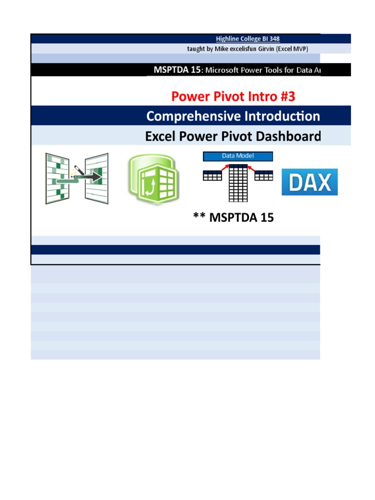 015 MSPTDA ComprehensiveIntroPowerPivot | PDF | Application Software | Information Retrieval
