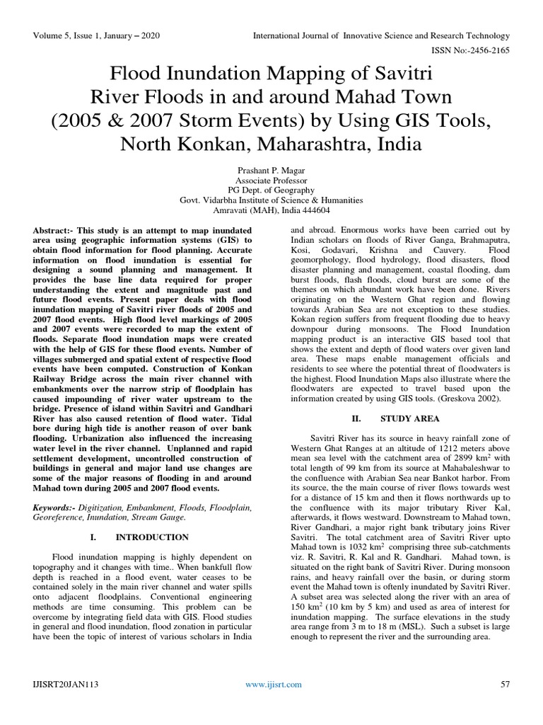 Savitri River Flood Mapping Using GIS | PDF | Flood | River