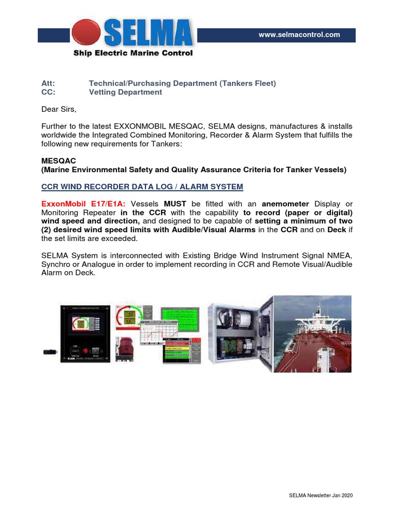 SELMA Tanker Monitoring Systems Overview | PDF | Oil Tanker | Fuel Oil