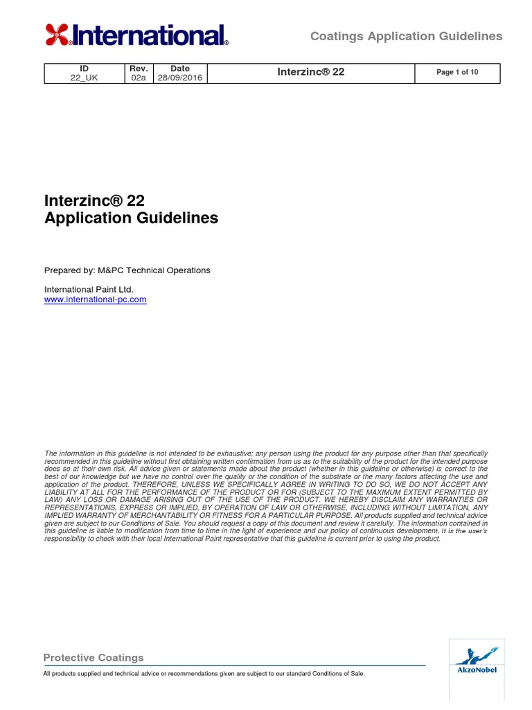 Interzinc 22 Application Guidelines Uk | PDF | Relative Humidity | Paint