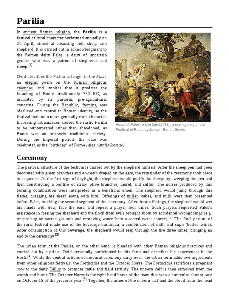 Parilia | PDF | Polytheism | Ancient Rome