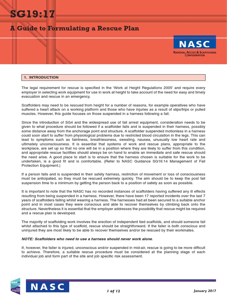 Scaffold Rescue Plan Guidelines | PDF | First Aid | Emergency