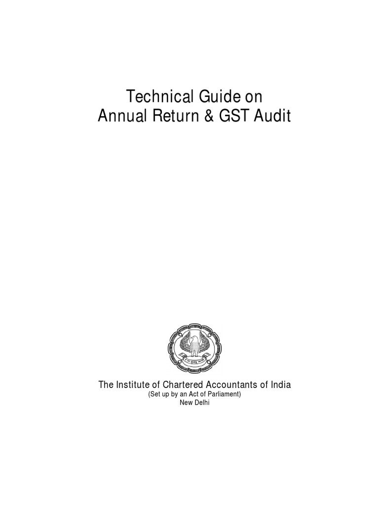 Guidance Note On GST Audit ICAI PDF | PDF | Accounting | Taxes