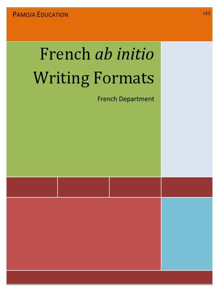 French Ab Initio Writing Formats Guide | PDF | French Language