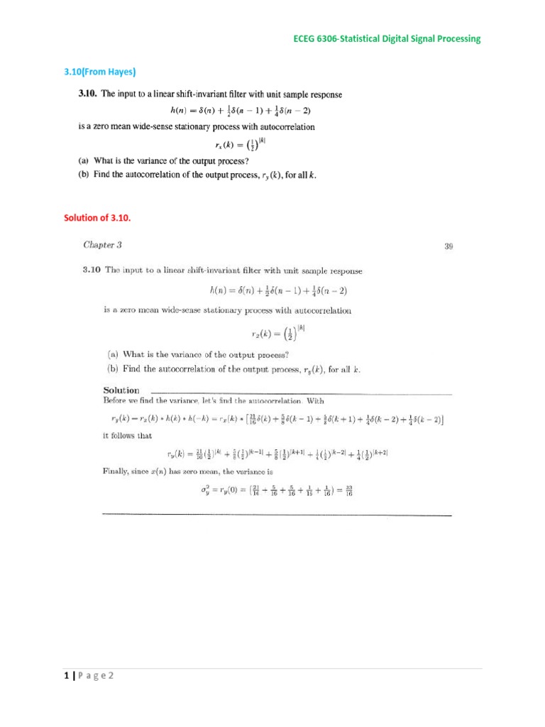 DSP Exam Solutions and Answers | PDF | Computers