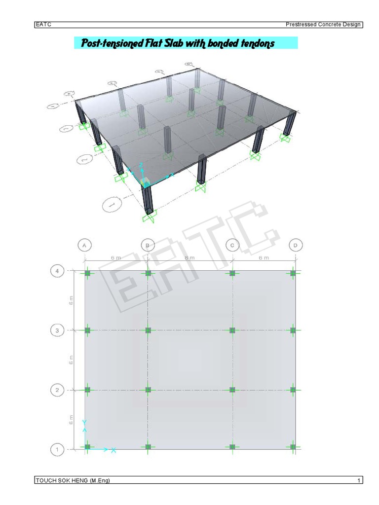 Mathcad - Practical Example With PT Flat Slab PDF | PDF