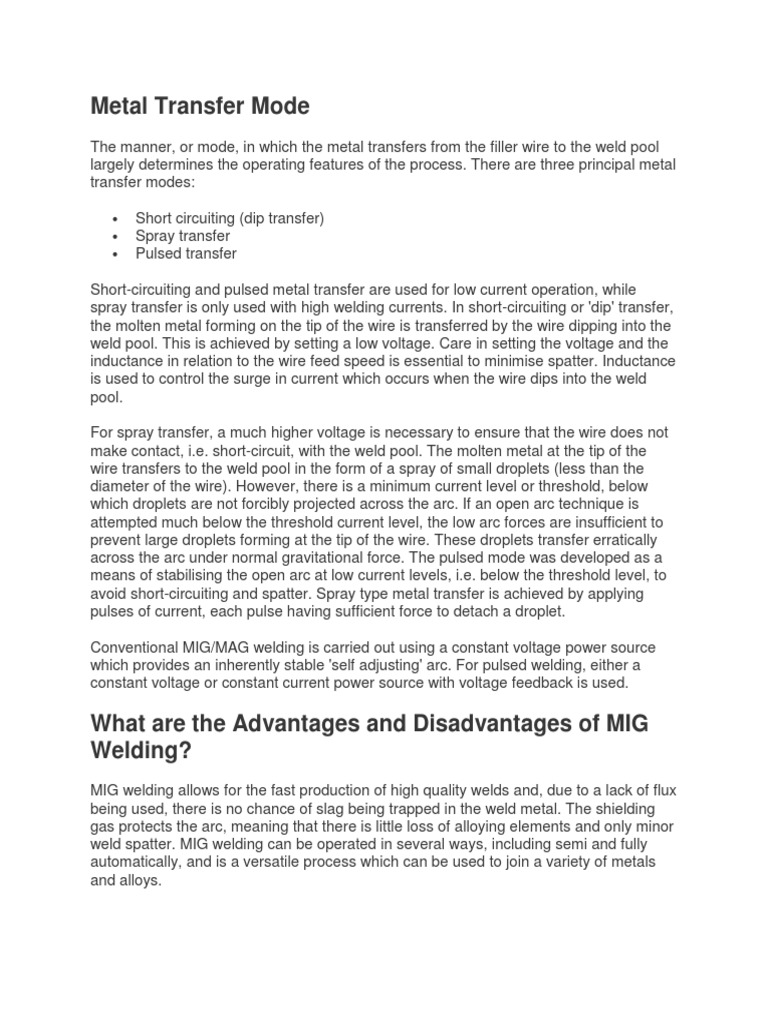PART 152 Metal Transfer Mode For MIG & MAG, Advantages & Disadvantages ...