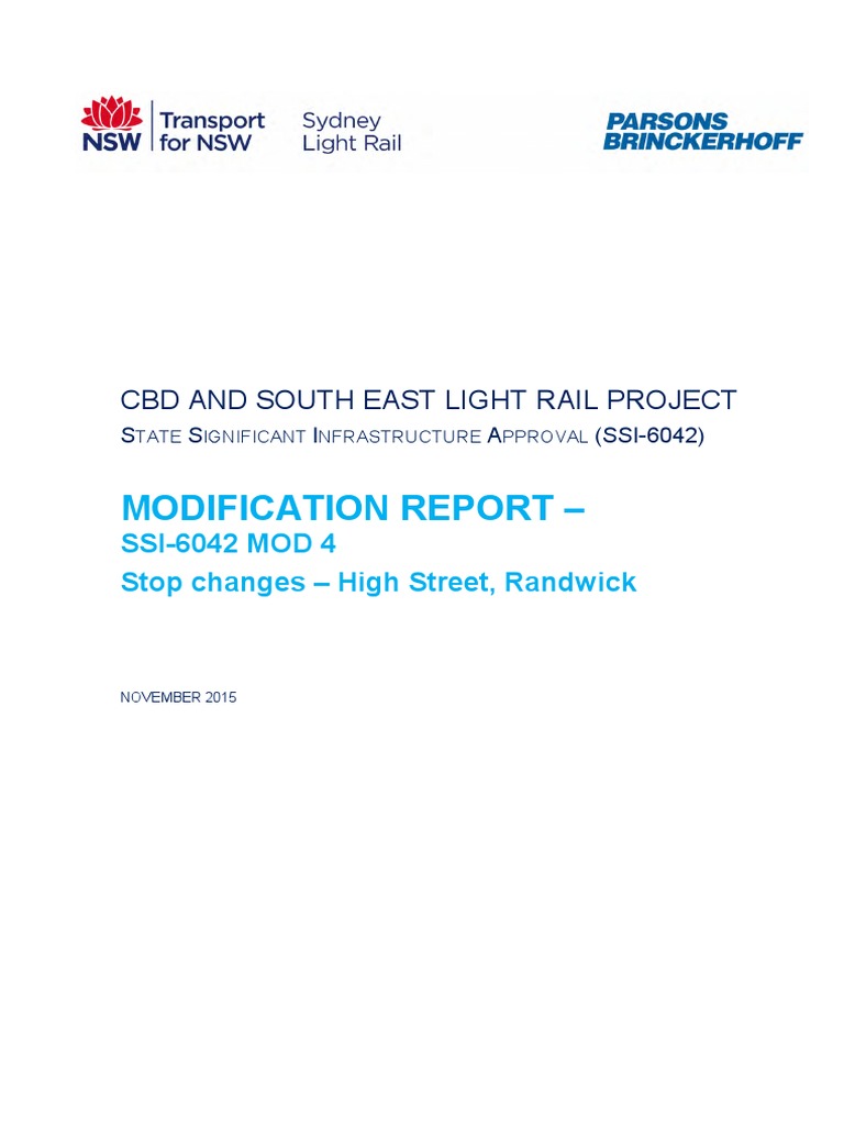 01 CSELR Modification 4 Stop Changes High Street Main ReportX | PDF ...