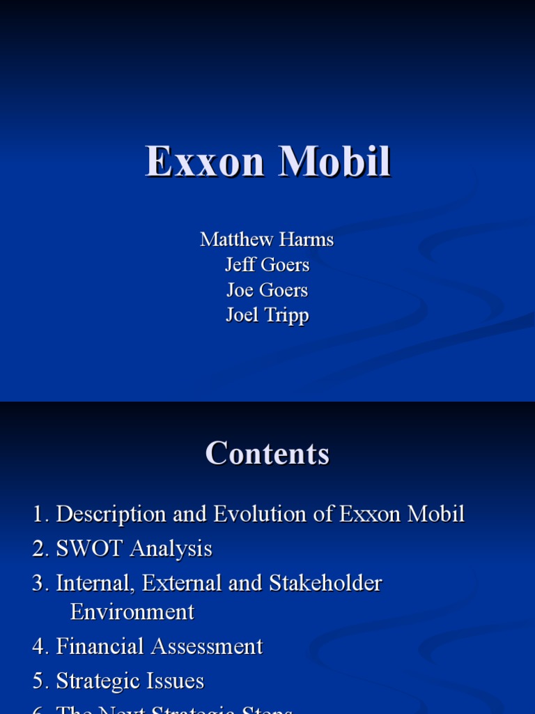 Exxon Mobil Presentation | PDF | Exxon Mobil | Petroleum