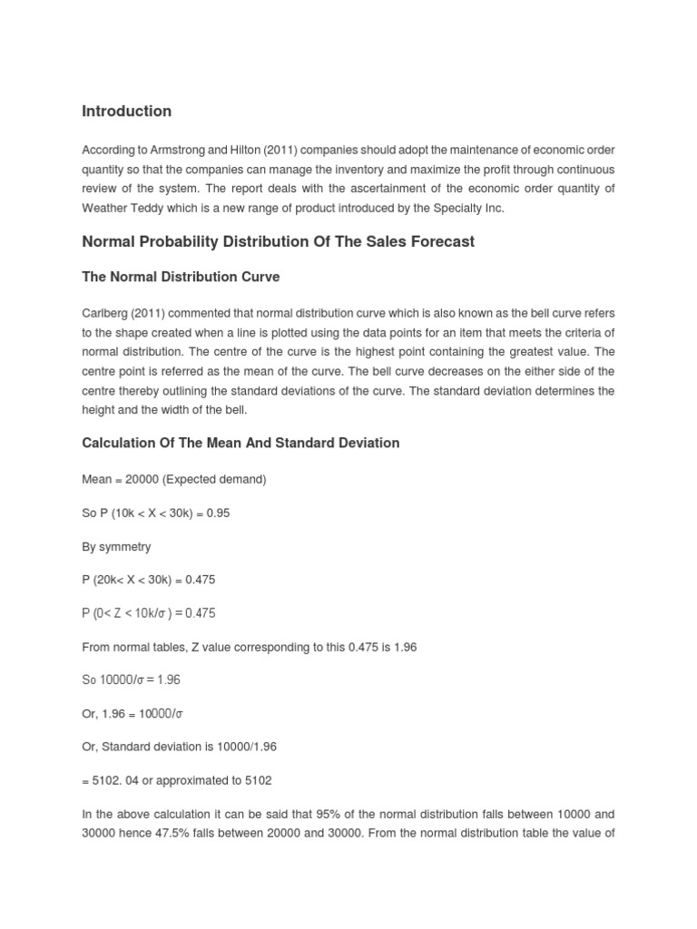 Speciality Toys Solution | PDF | Profit (Economics) | Normal Distribution
