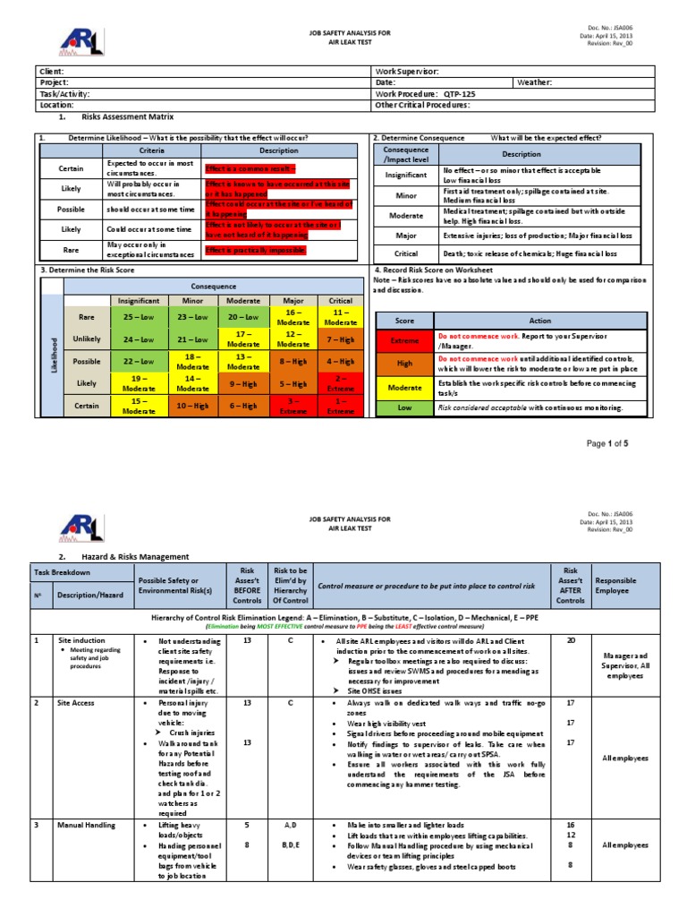 Vacuum Box Testing Safety Analysis | PDF | Personal Protective ...