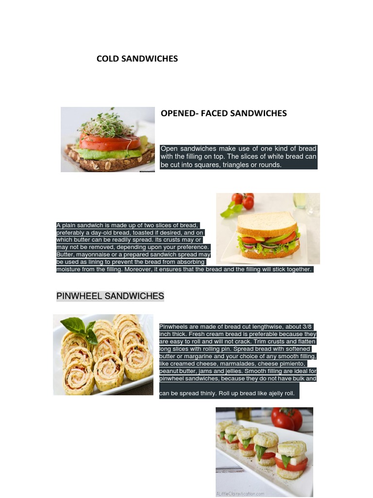 SANDWICHES | PDF | Sandwich | Breads