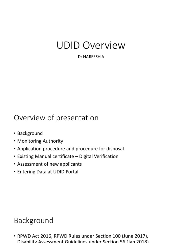 UDID Application and Assessment Guide | PDF | Psychiatrist | Neurology