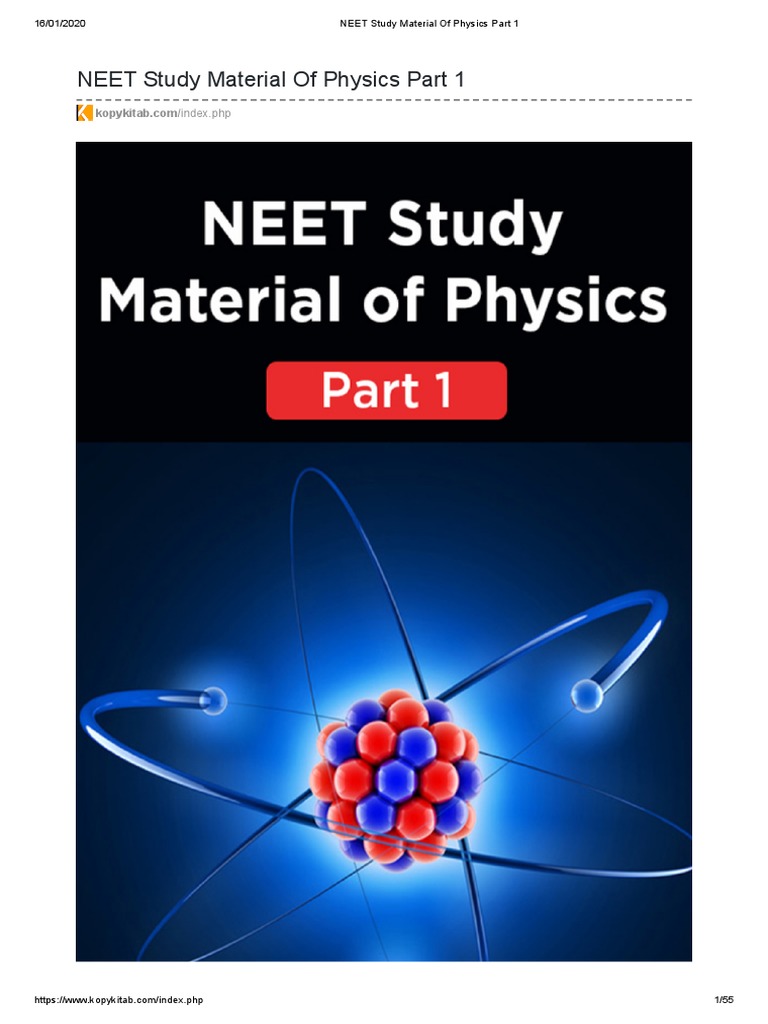 NEET Study Material of Physics Part 1 | PDF | Acceleration | Angle