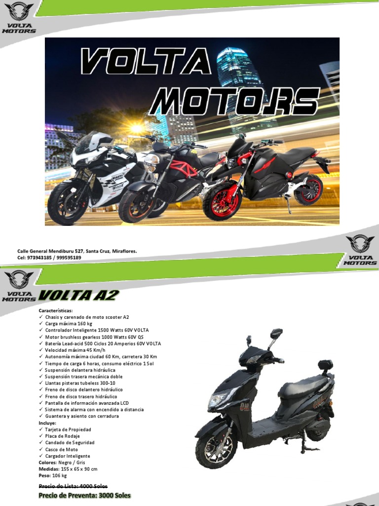 Catalogo Volta Motors Peru RTBM 2019e 01.12.19 | PDF | Motocicleta | Vatio