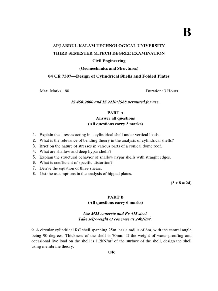 Design of Cylindrical Shells and Folded Plates: Analysis and ...