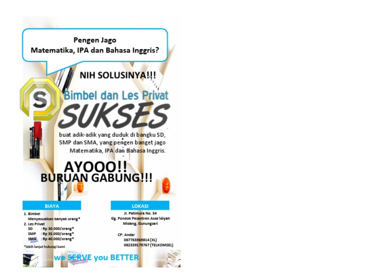 Bimbel & Les Privat SD-SMA | PDF