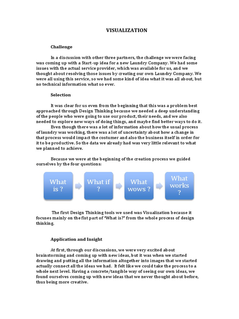 VISUALIZATION - Design Thinking Assignment | PDF | Design Thinking ...
