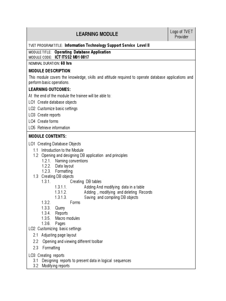 Operating Database Application | PDF | Databases | Data Management