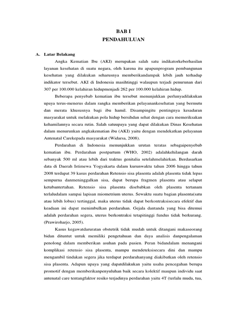 Penanganan Retensio Sisa Plasenta Ibu | PDF | Kesehatan Holistik ...