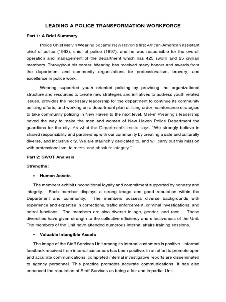 Leading A Police Transformation Workforce | PDF | Transnational ...