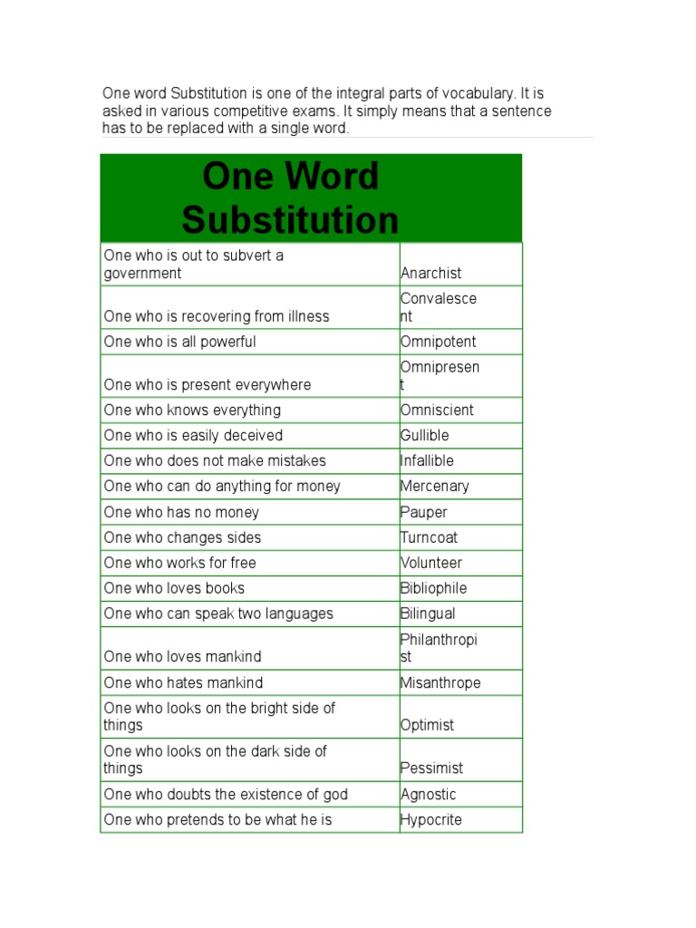 One Word Substitution | Download Free PDF | Polygamy | Government