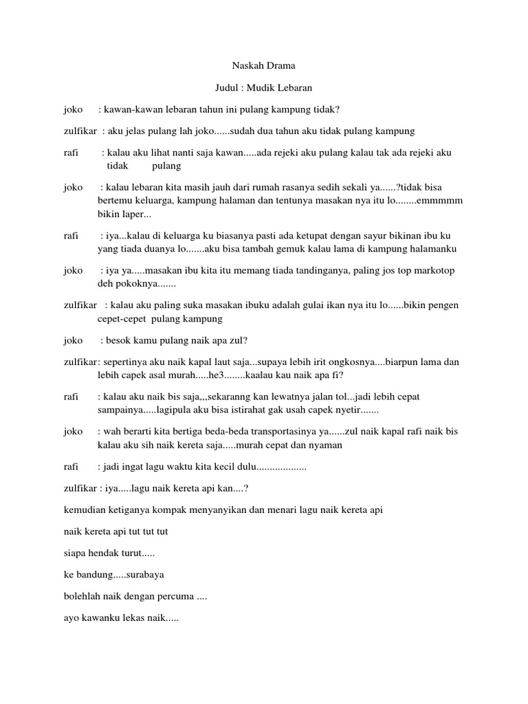 Naskah Drama Umi Nurul Chasanah 2C NPM 18156005 | PDF | Seni & Disiplin ...