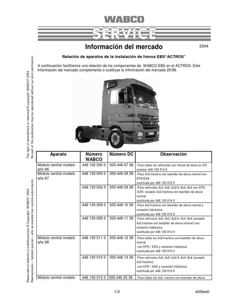Wabco Ebs Actros | PDF | Business