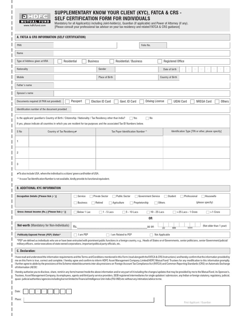 FATCA Individual Form 21012016 | PDF | Identity Document | Government