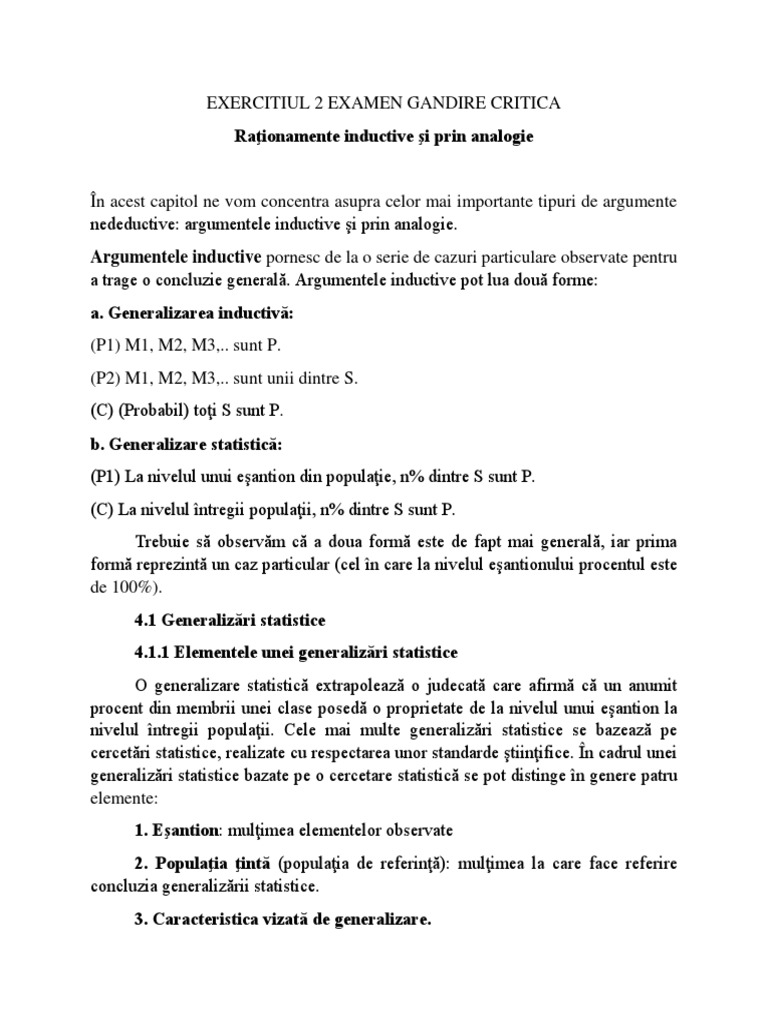 Gandire Critica Exercitii | PDF