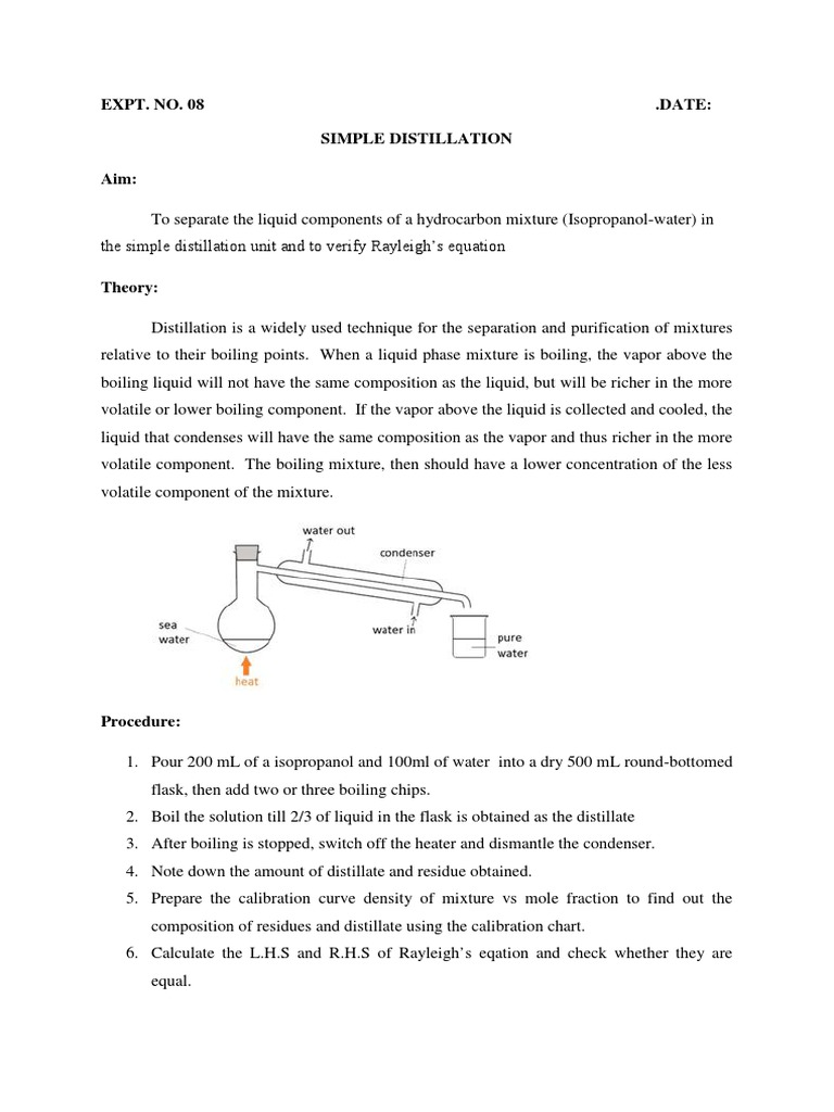 Simple Distillation | PDF | Distillation | Nature