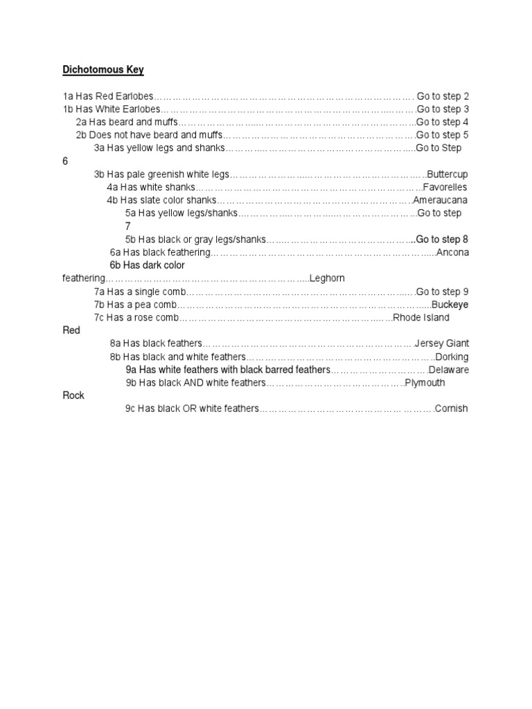 Biology - Dichotomous Key | PDF | Paravians | Birds