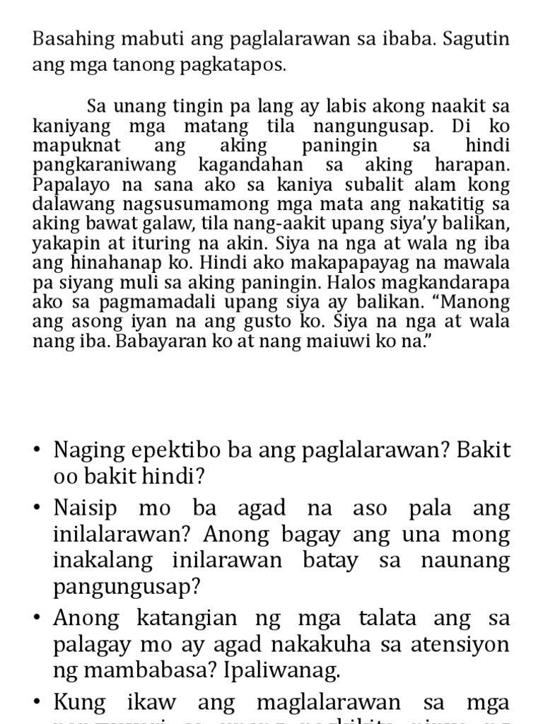 Tekstong Deskriptibo | PDF