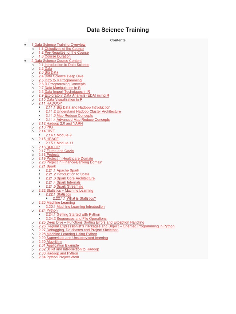 Data Science Training Content Naresh IT Hyderabad | PDF | Apache Spark ...