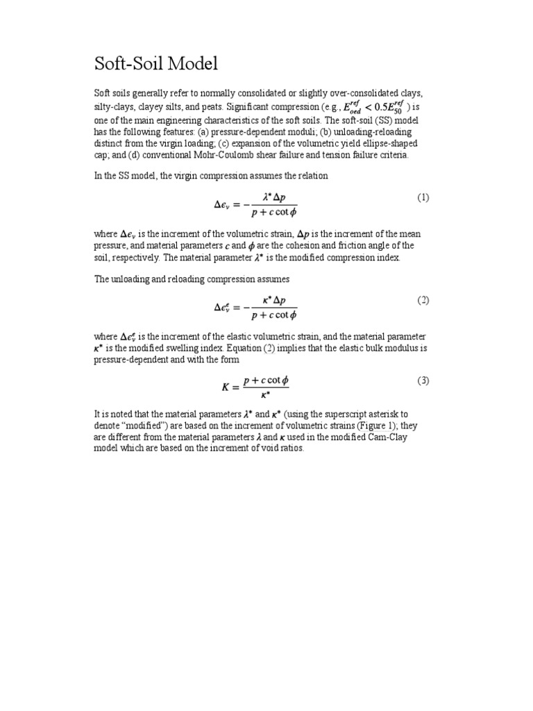 Soft-Soil Const Model | PDF | Young's Modulus | Yield (Engineering)