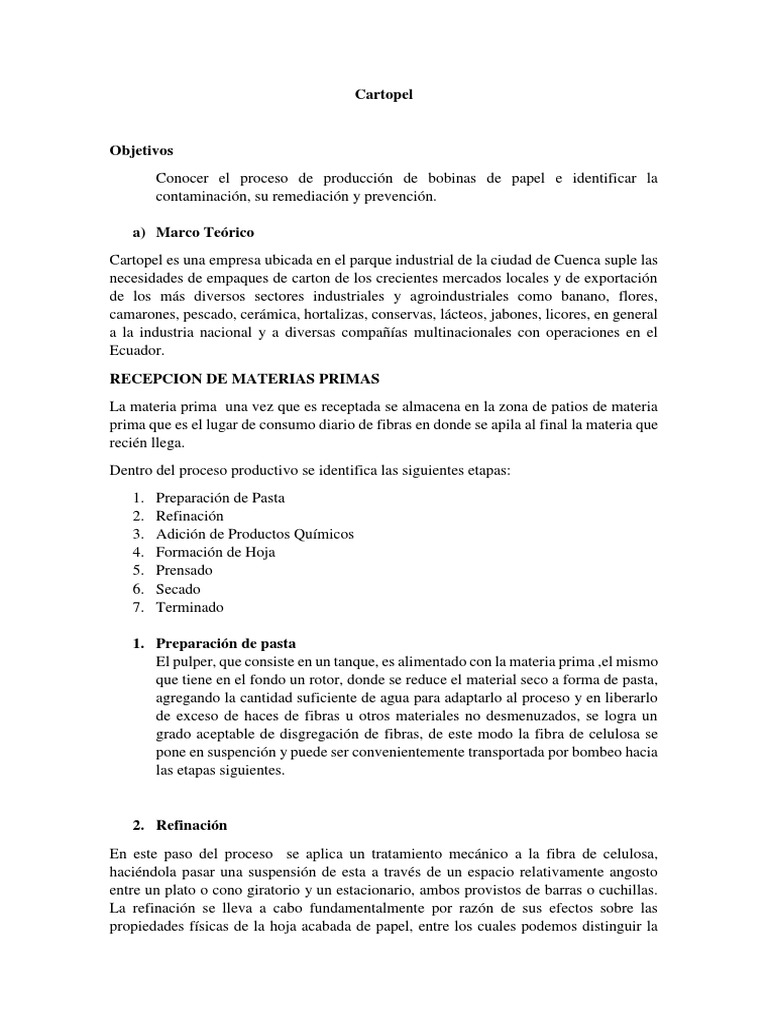 CARTOPEL | PDF | Papel | Aguas residuales