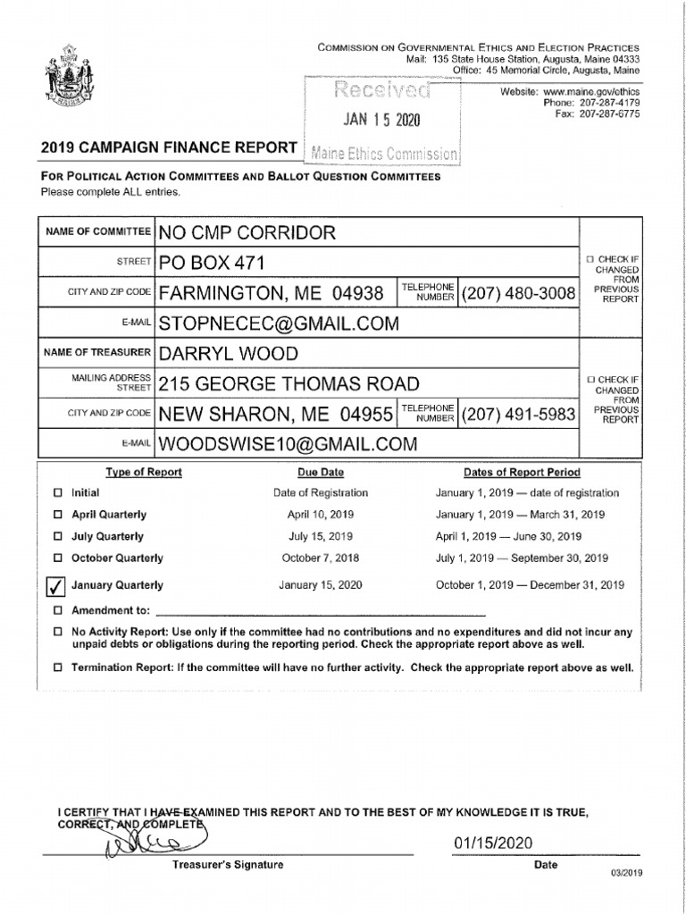 NO CMP Corridor - January 2020 Quarterly | PDF