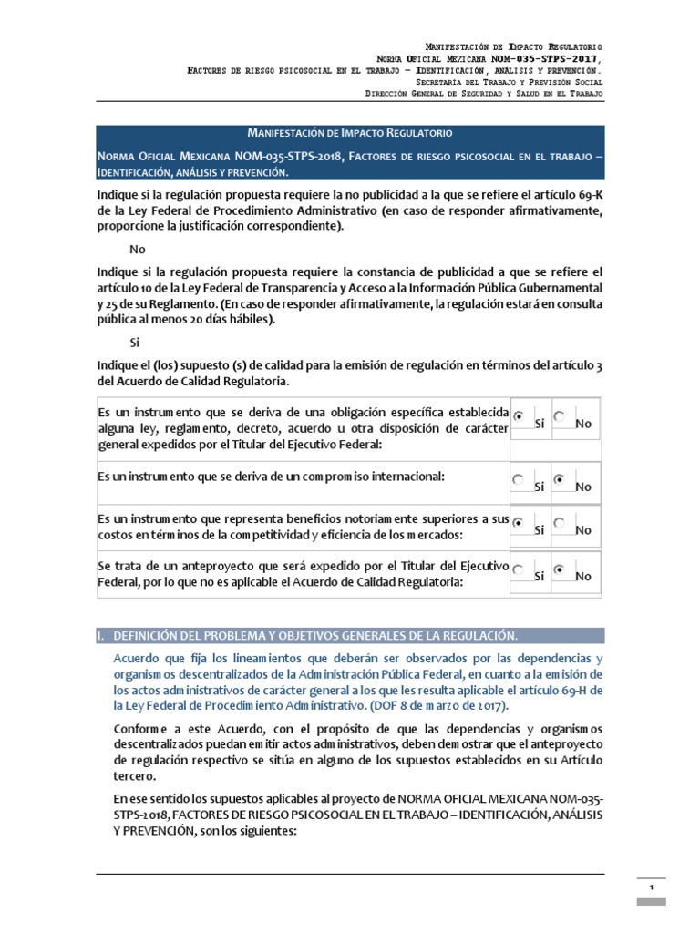 Nom 035 STPS 2018 | PDF | México | Regulación