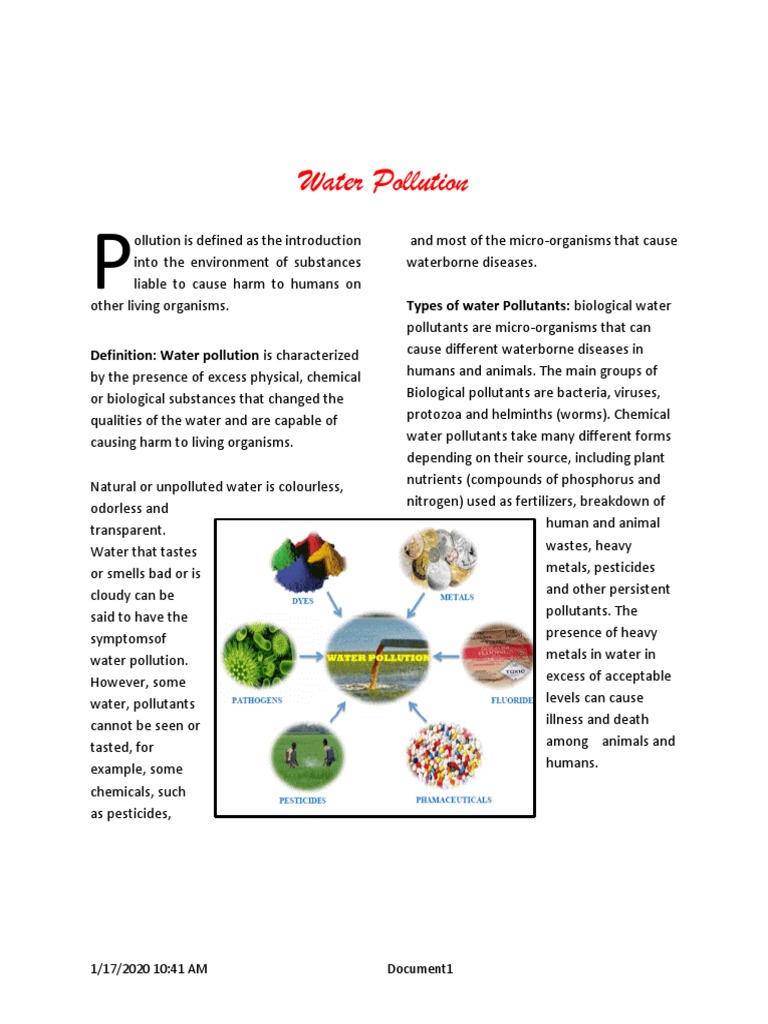 Water Pollution MS WORD PROJECT-1 | PDF | Water Pollution ...