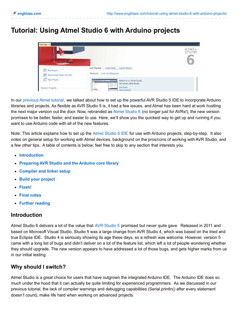 Tutorial Using Atmel Studio 6 With Arduino Projects | PDF | Arduino | Library (Computing)