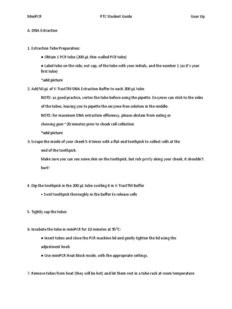 Mini PCR PTC Lab | PDF | Agarose Gel Electrophoresis | Gel Electrophoresis