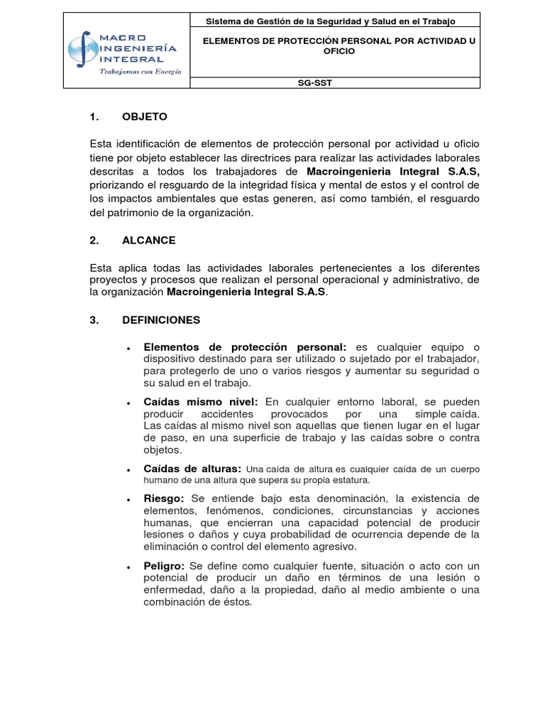 Cuadro de Epp Segun Actividades U Oficio | PDF | Soldadura | Construcción