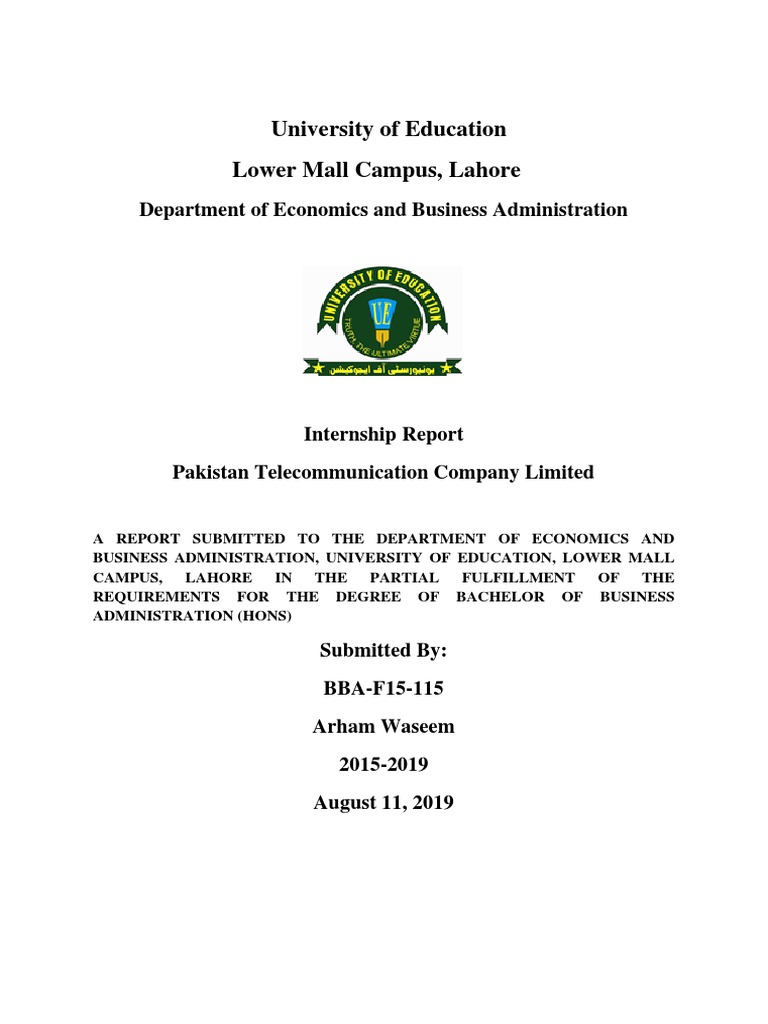 Arham Waseem Internship Report | PDF | Equity (Finance) | Telecommunications